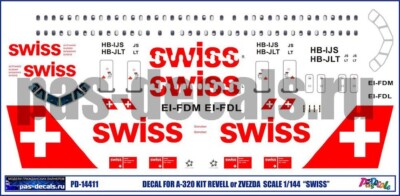 PAS-Decals 1/144 Airbus A320 - SWISS - Laser Decal | eBay