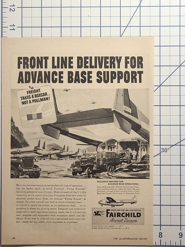 Fairchild Aircraft C-119 Flying Boxcar Hagerstown Maryland Vintage ...