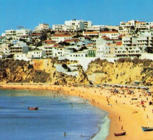 Albufeira Portugal Algarve Beach Coastal City Aerial Waves Ephemera ...