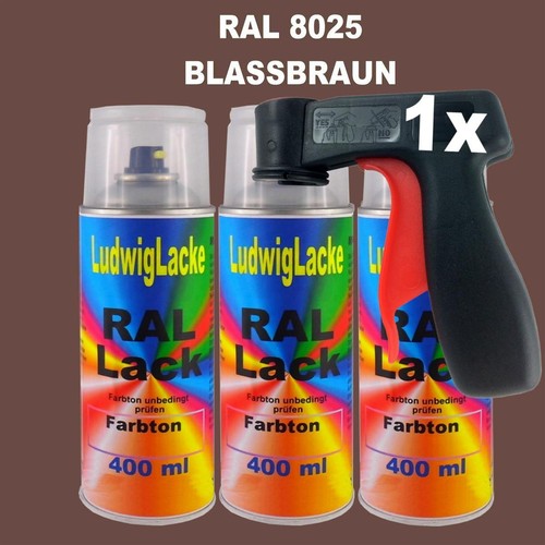 3X RAL 8025 BRUN CLAIR MAT Dans Une Spray Can De 400ml 1K + Poignée | eBay