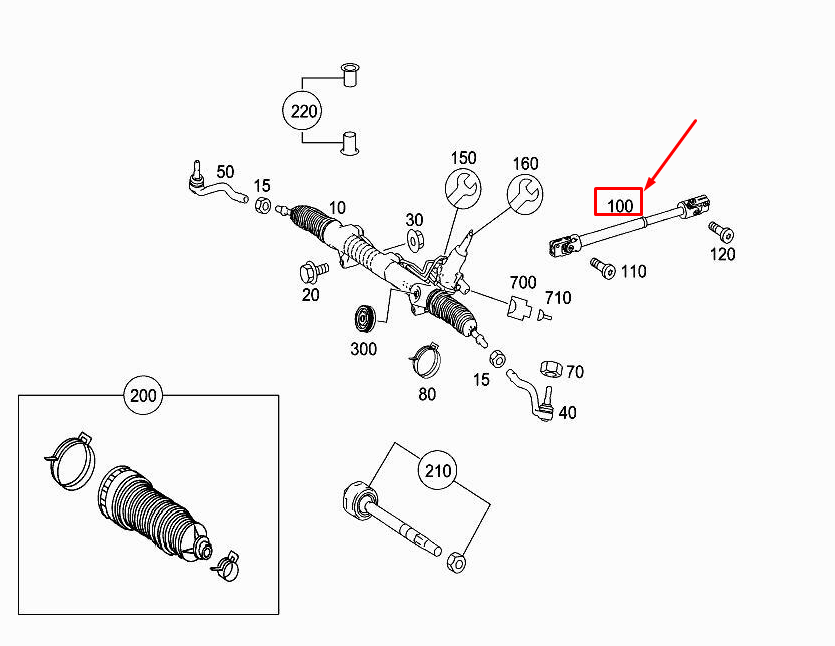 Original U Joint Handlebar Guide Spindle MERCEDES W251 A2514600010 for ...
