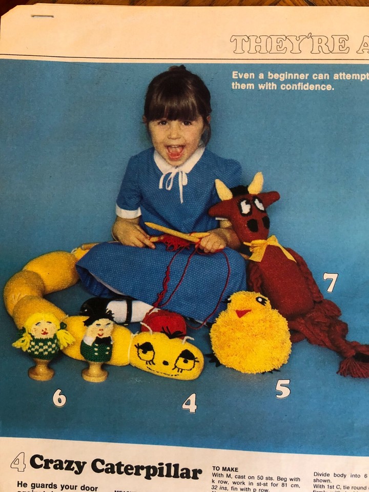 Vintage Toy Knitting Patterns Dog, Siamese Cat, Duck, Finger Puppets ...