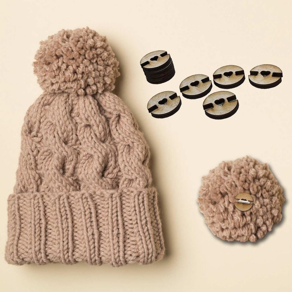 Wood Hats Buttons Pompom Holders Knitted Hat Making Fastener Tool | eBay