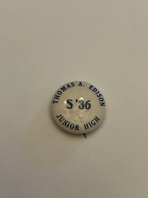 Vintage 1936 Thomas A Edison Junior High School Pin White RARE | eBay