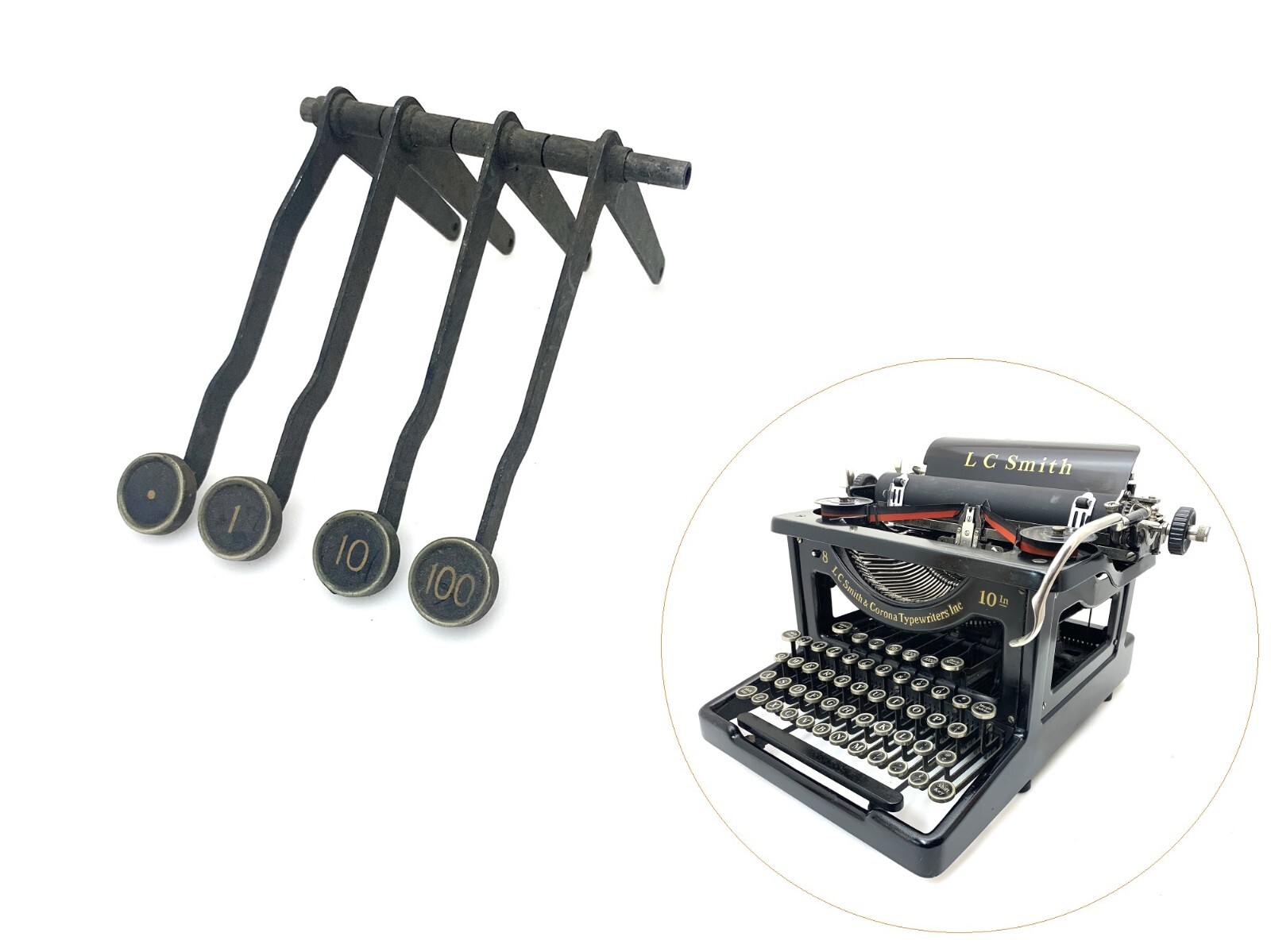 Original Decimal Tabulator Key Assembly for LC Smith No.8 Typewriter ...