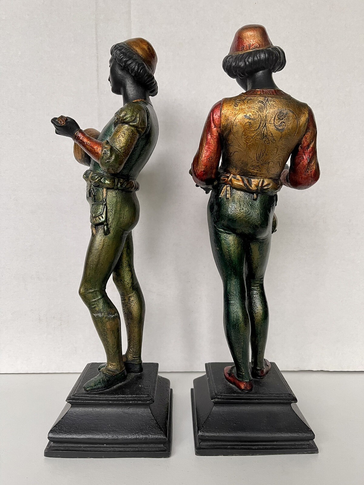 Pair Of Renaissance Metal Musicians Sculpture/s. Man. Male. Musical ...