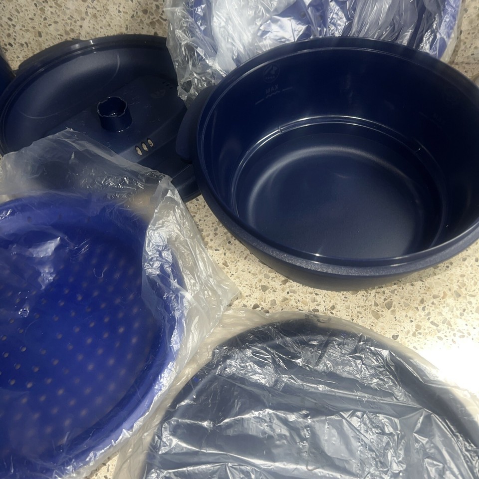 Tupperware Smart Multi-Cooker Microwave Steamer Cooker Cobalt Blue New ...