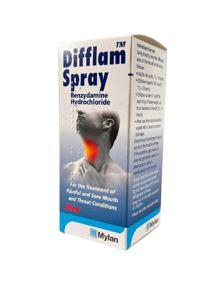 DIFFLAM Throat Spray Benzydamine Hydrochloride (30ml) 5060035247127 ...