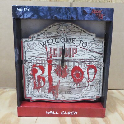 CAMP CRYSTAL LAKE FRIDAY THE 13TH JASON Wall Clock NEW! | eBay