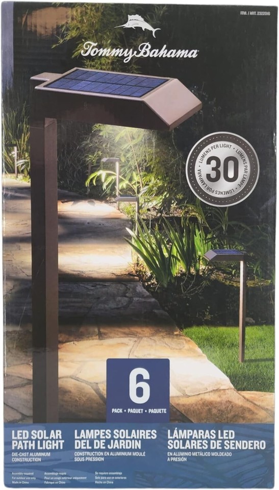 Tommy Bahama Solar LED Pathway Lights, 30 Lumen, 6 in pack | eBay