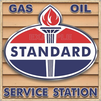 STANDARD OIL GAS SERVICE STATION SIGN REMAKE SQUARE ALUMINUM SIZES UP ...
