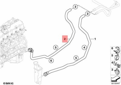 Genuine BMW E85 E86 Coupe Engine Inlet Heater Radiator F Hose OEM ...