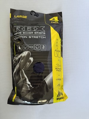 RBX Active Men's Mesh Boxer Briefs 4-Pack COTTON STRETCH Size Large NWT ...
