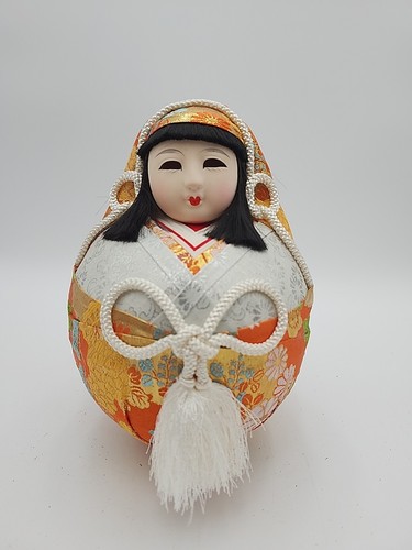 Vintage Japanese Daruma Wedding Doll Roly Poly Body Brocade Kimono | eBay