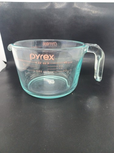 Vintage Pyrex Measuring 4 Cup 32 Oz 1 Liter 1000 ml Glass Clear Red ...