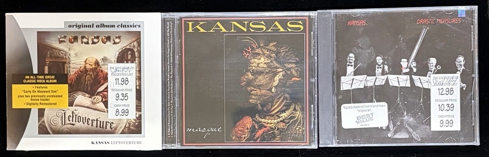 Kansas 9 CD Lot-Best Of,Audio Visions,Point Of Know Return,Leftoverture ...