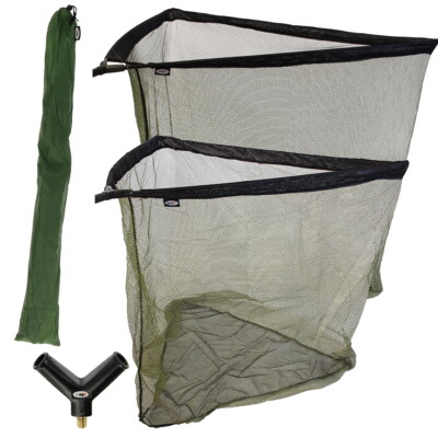 NGT Landing Net Carp Fishing 42" 36" Inch Two Tone Mesh Metal Spreader ...