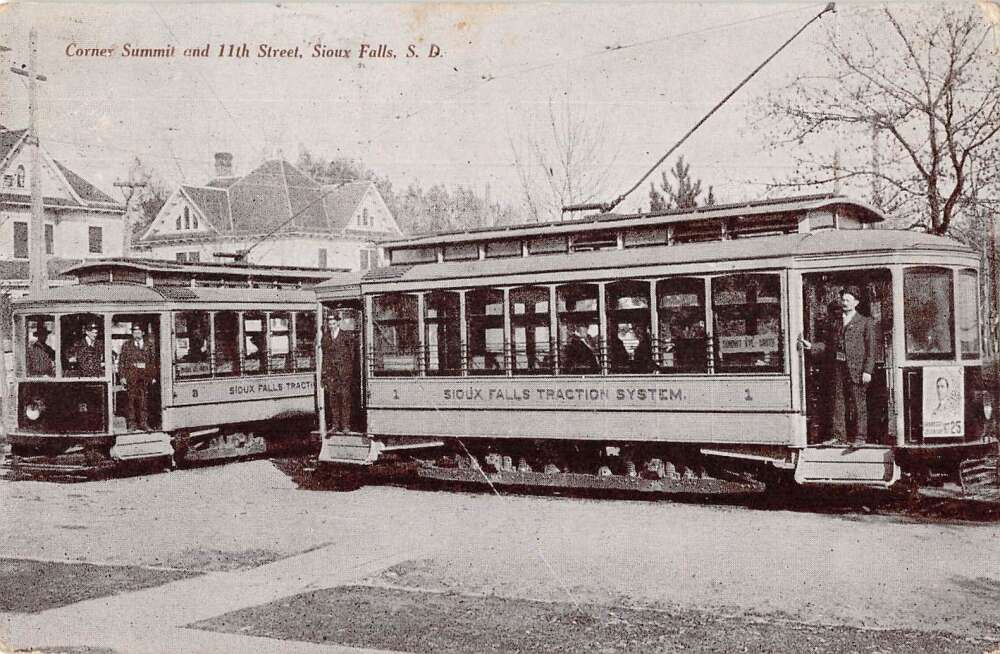Sioux Falls South Dakota Traction System Trolley Vintage Postcard ...