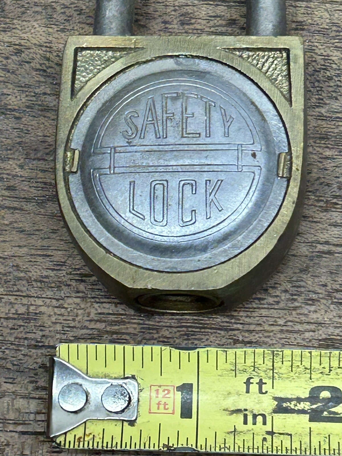 Antique Vintage SAFETY LOCK Brass Padlock Lock Made in the USA No Key ...