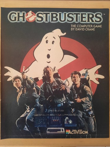 1984 Ghostbusters Commodore 64 Vintage Print Ad/Poster Video Game Promo ...