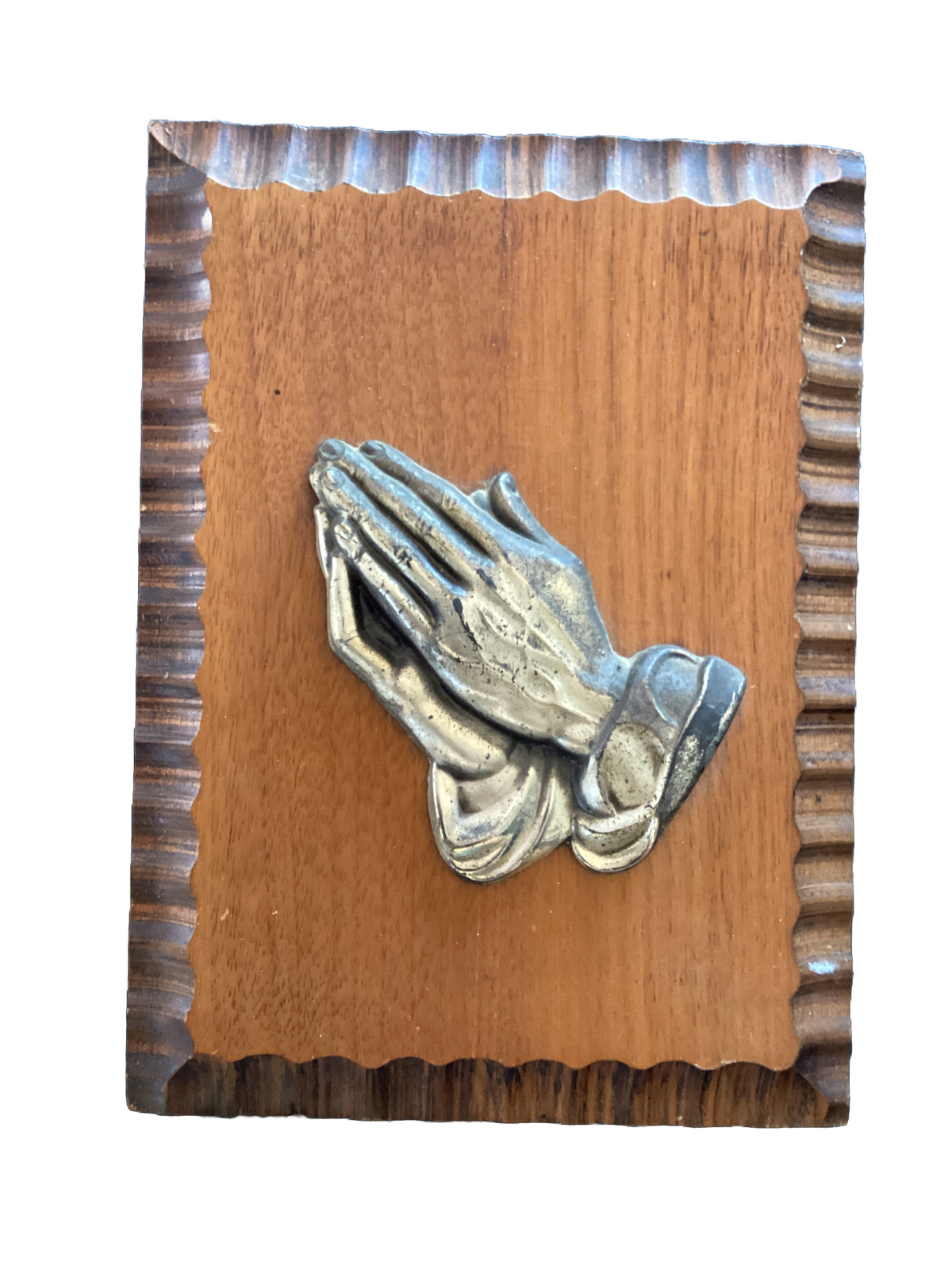 Wall Plaque Praying Hands Wood 7 3/8” x 5 1/2” MCM Religion Faith | eBay