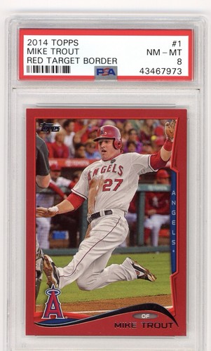 2014 Topps #1 Mike Trout Target Red Border Los Angeles Angels PSA 8 | eBay