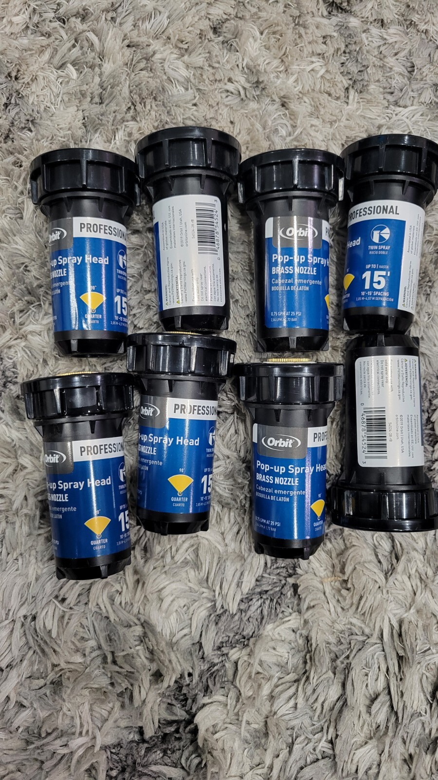 Orbit Pop Up Spray Head Pressure Regulated Professional 15' 90 Deg (LOT ...