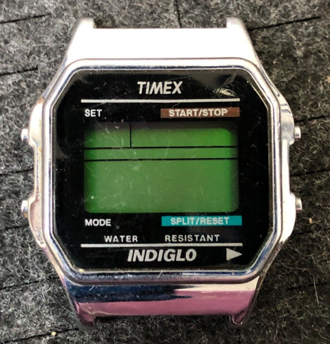 Vintage Timex Indiglo Digital Watch Silver Tone WR30M - Not Tested | eBay