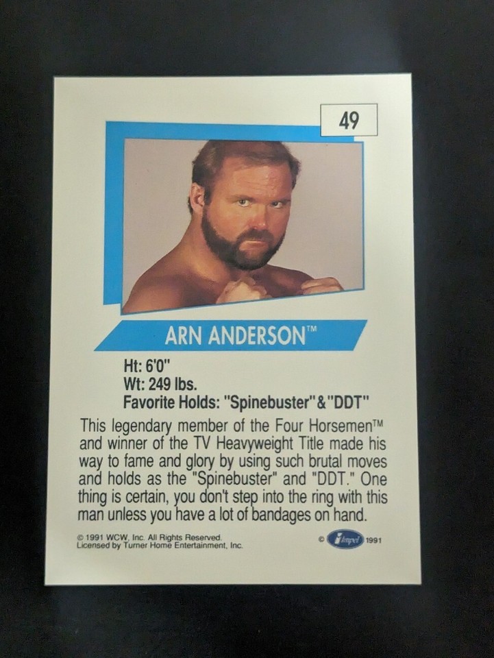 Arn Anderson 1991 Impel WCW Wrestling Card #49 Trading Card | eBay