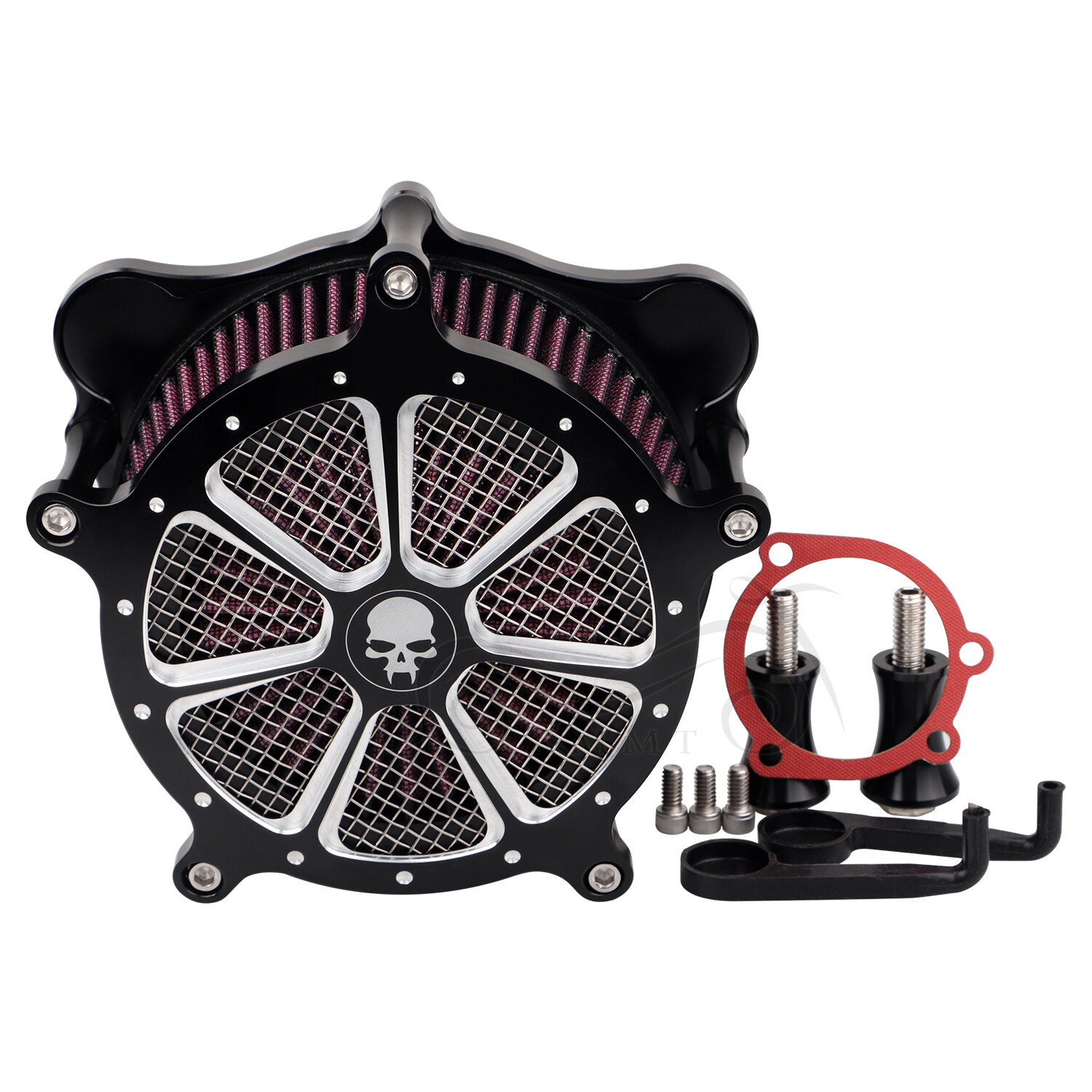Motorcycle Skull Air Cleaner Red Intake Filter For Harley Dyna Heritage ...