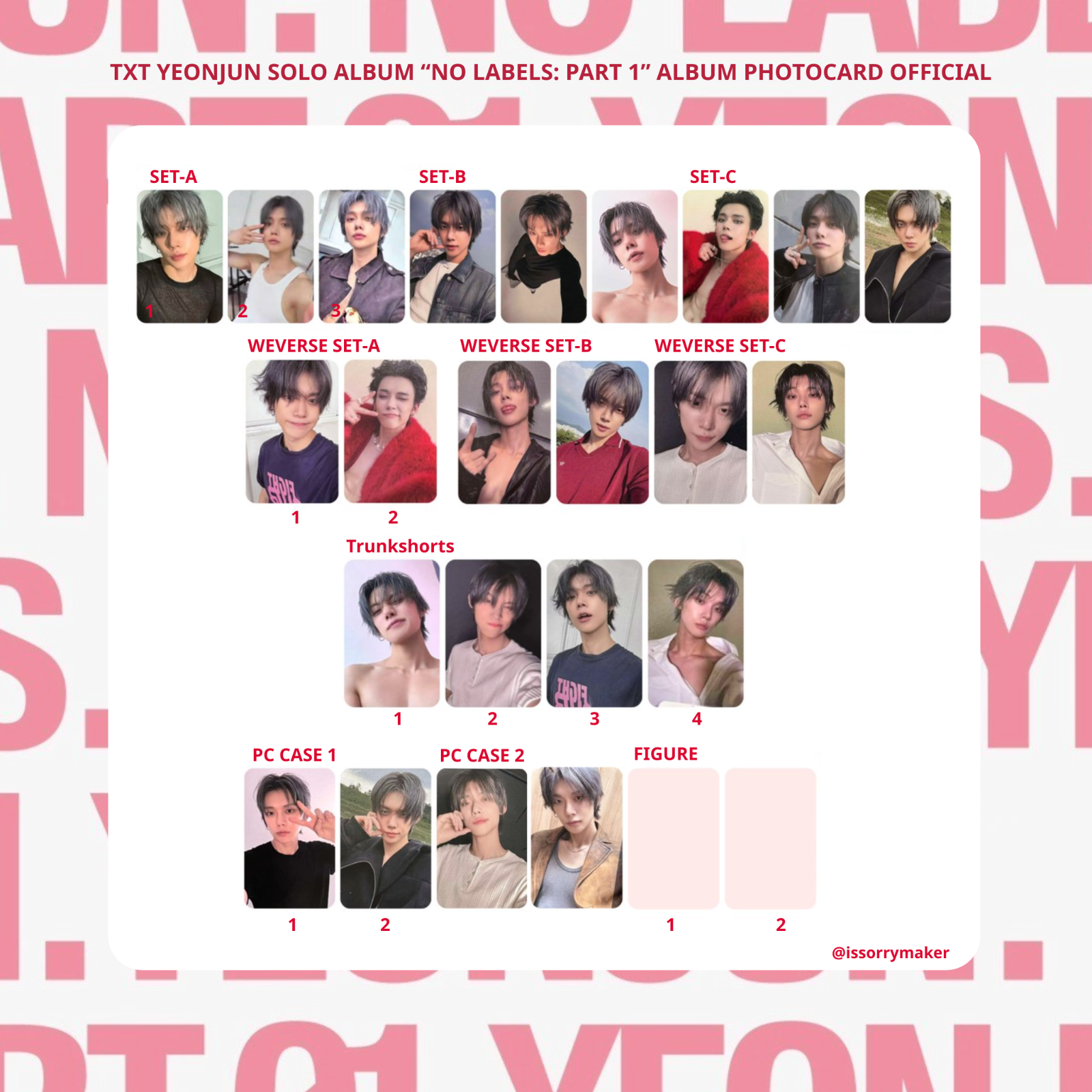 TXT YEONJUN SOLO ALBUM "NO LABELS: PART 1" ALBUM PHOTOCARD ALL VERSION OFFICIAL | eBay