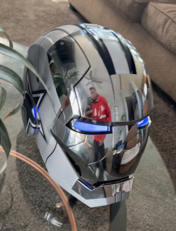 Iron Man Helmet with LED Lights Functional Dallas Cowboys Helmet | eBay
