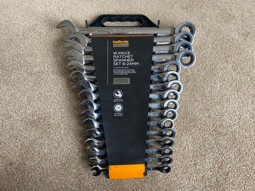 Halfords Advanced 16pc Ratchet Spanner Set NEVER USED! PLEASE READ FULL ...