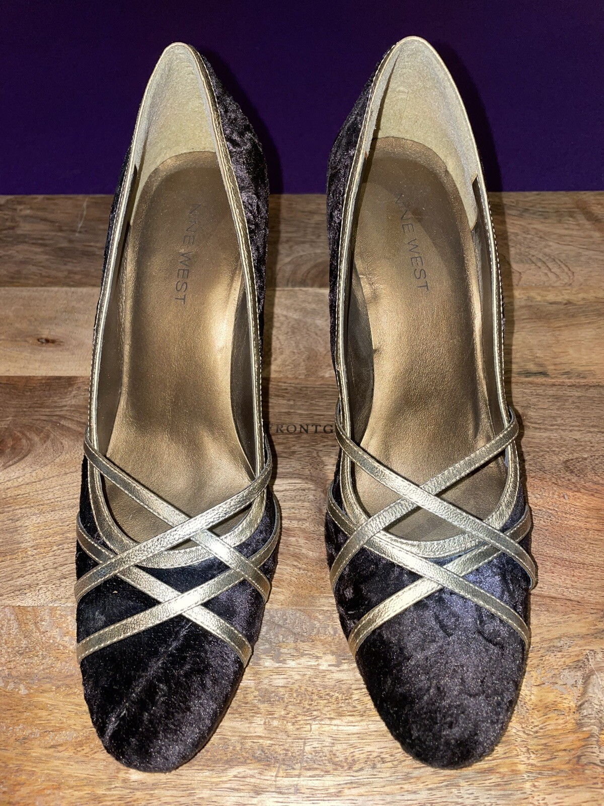 EPC 9 West crushed velvet vintage inspired shoe Brown, 8 | eBay