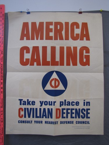 Original 1941 WWII AMERICA CALLING Civil Defense Poster | eBay