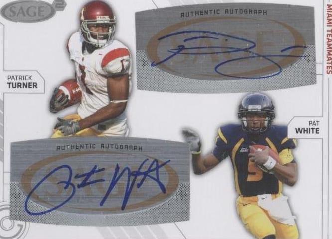 2009 SAGE Squared - Dual Autographs Pat White, Patrick Turner #SA-7 (AU ...