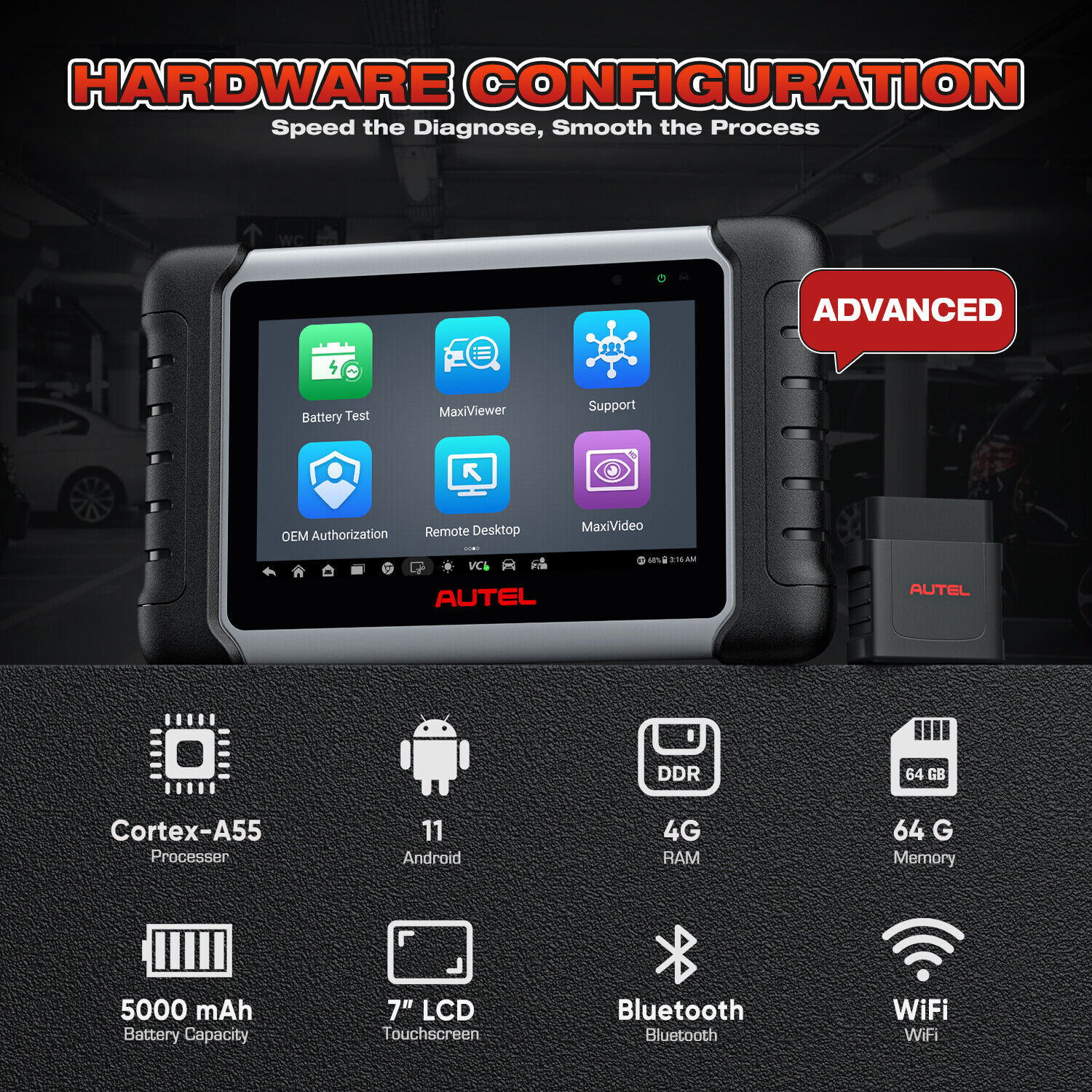 Autel MK808BT Pro OBD2 Scanner Auto Car Diagnostic Scan Tool Key Coding ...