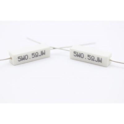 CERAMIC CEMENTED RESISTOR 0.5R 0.5OHM 5W NOS(New Old Stock) *2PC ...