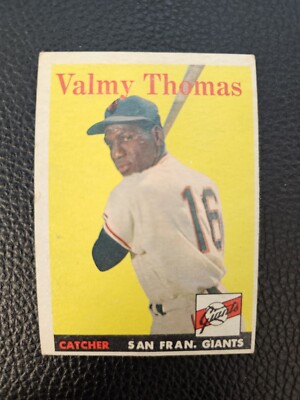 1958 Topps Baseball #86 Valmy Thomas RC VG/VGEX Giants | eBay
