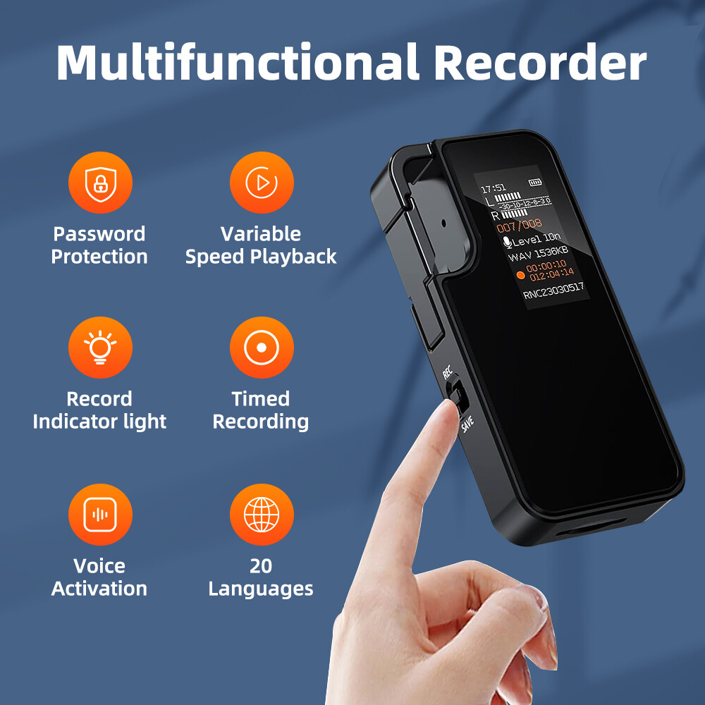 Mini Digital Voice Activated Recorder Dictaphone Audio Sound Recording ...