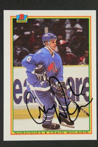 Craig Wolanin Quebec Nordiques Autographed 1990 Topps #166 Hockey ...