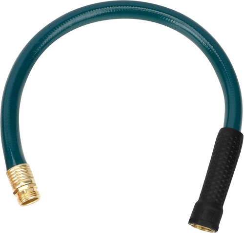 Short 3/4" Garden Hose 2ft Heavy Duty Flexible PVC, Brass Ends ...