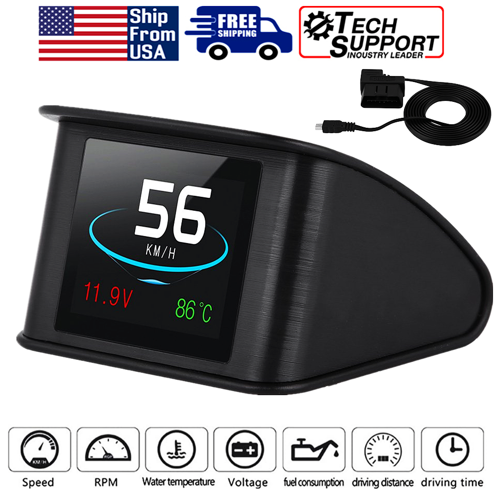 Car Heads Up Display OBD2 EOBD Data Stream Fuel Volt KM/h MPH Water ...