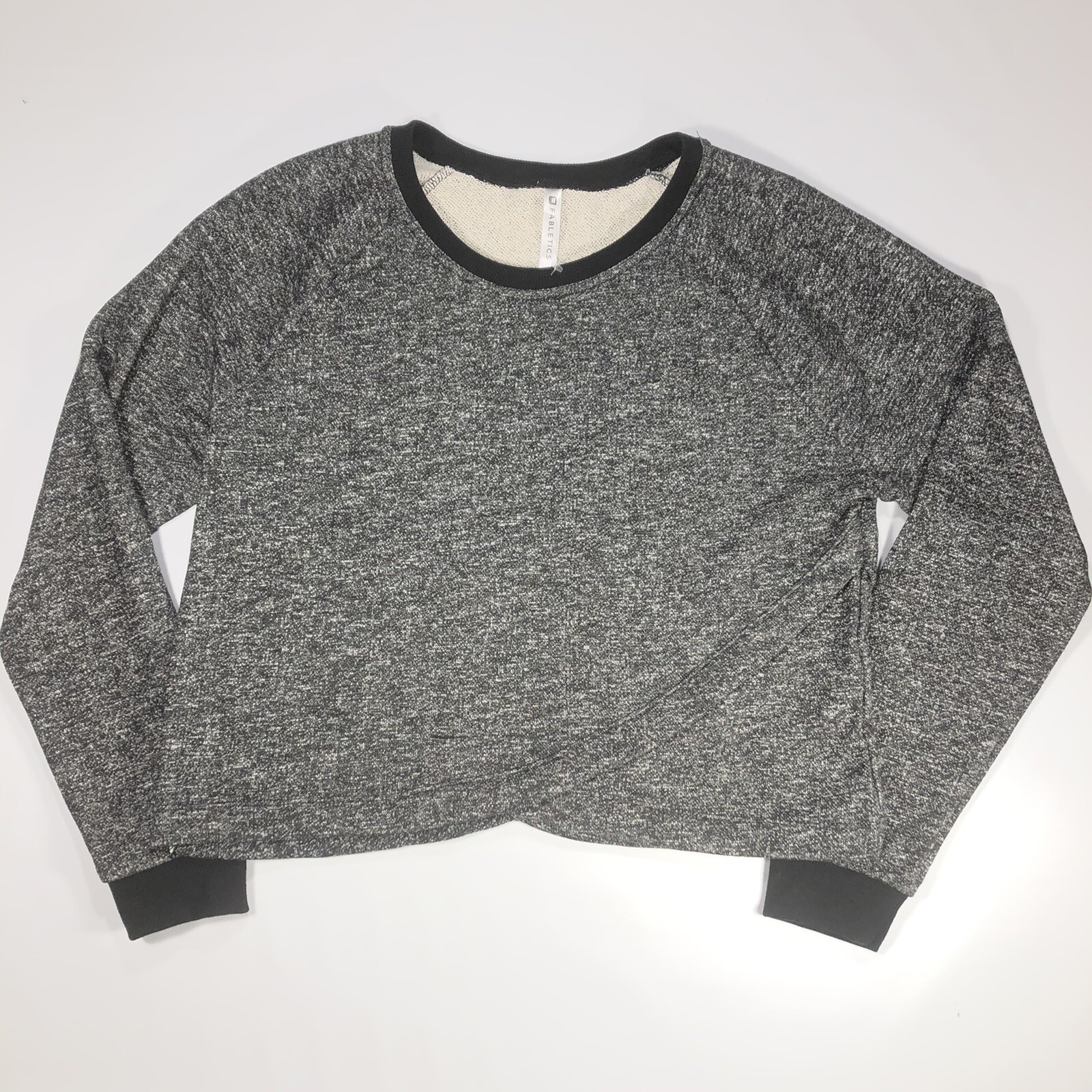 Fabletics Keeva Pullover Speckled Sweatshirt Crisscross French Terry ...