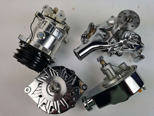 SBC Small Block Chevy Power Steering Long Water Pump Alternator ...