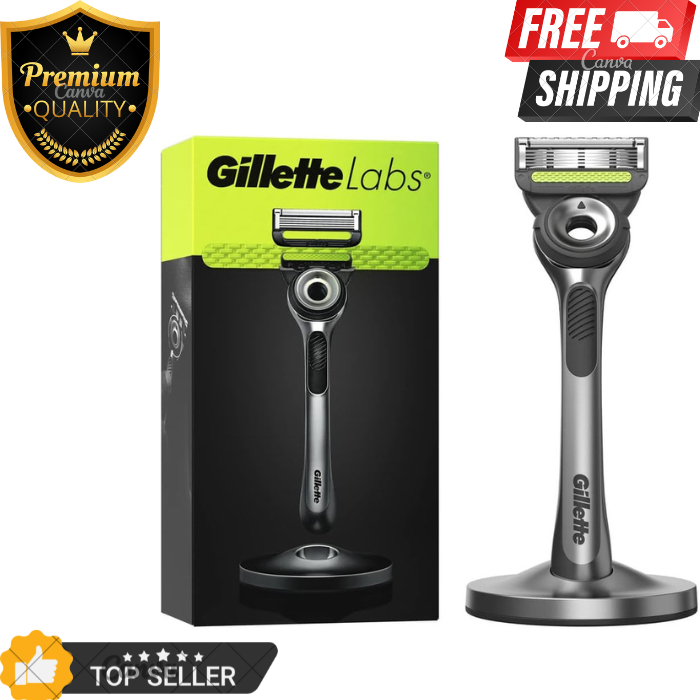 Gillette Labs Men's Razor+1 Razor Blade Refill with Exfoliating Bar ...