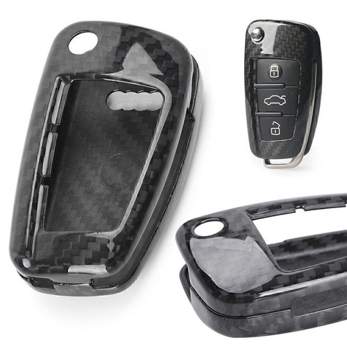Remote Key Fob Shell Case Replacement Carbon Fiber Fit Audi A3 A4 TT R8 ...