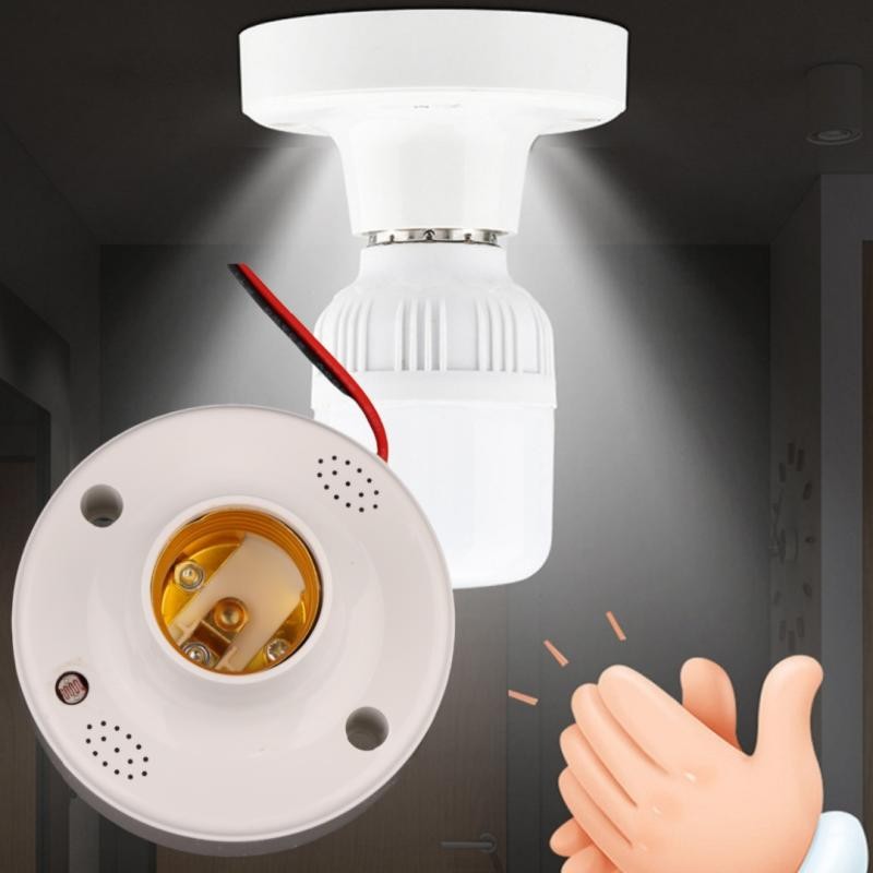 1 Piece Sound Light Control Sensor Lamp Base E27 Screw LED Bulb Holder ...