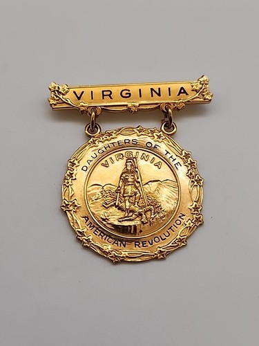 DAR DAUGHTERS OF THE AMERICAN REVOLUTION VIRGINIA STATE PIN JE CALDWELL ...
