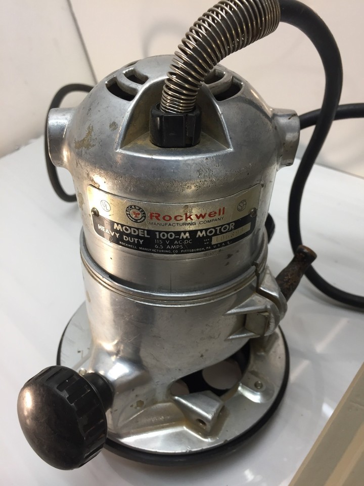 Vintage Rockwell Heavy Duty Model 100-M Router Motor w/ Craftsman Case ...
